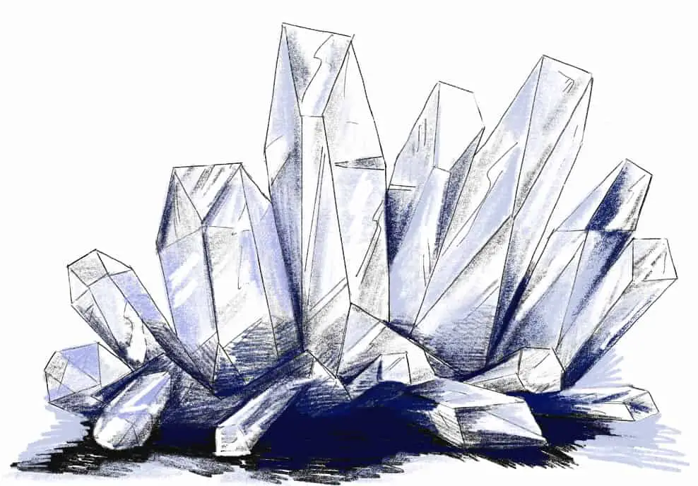 How to draw Crystals really easy in 7 steps